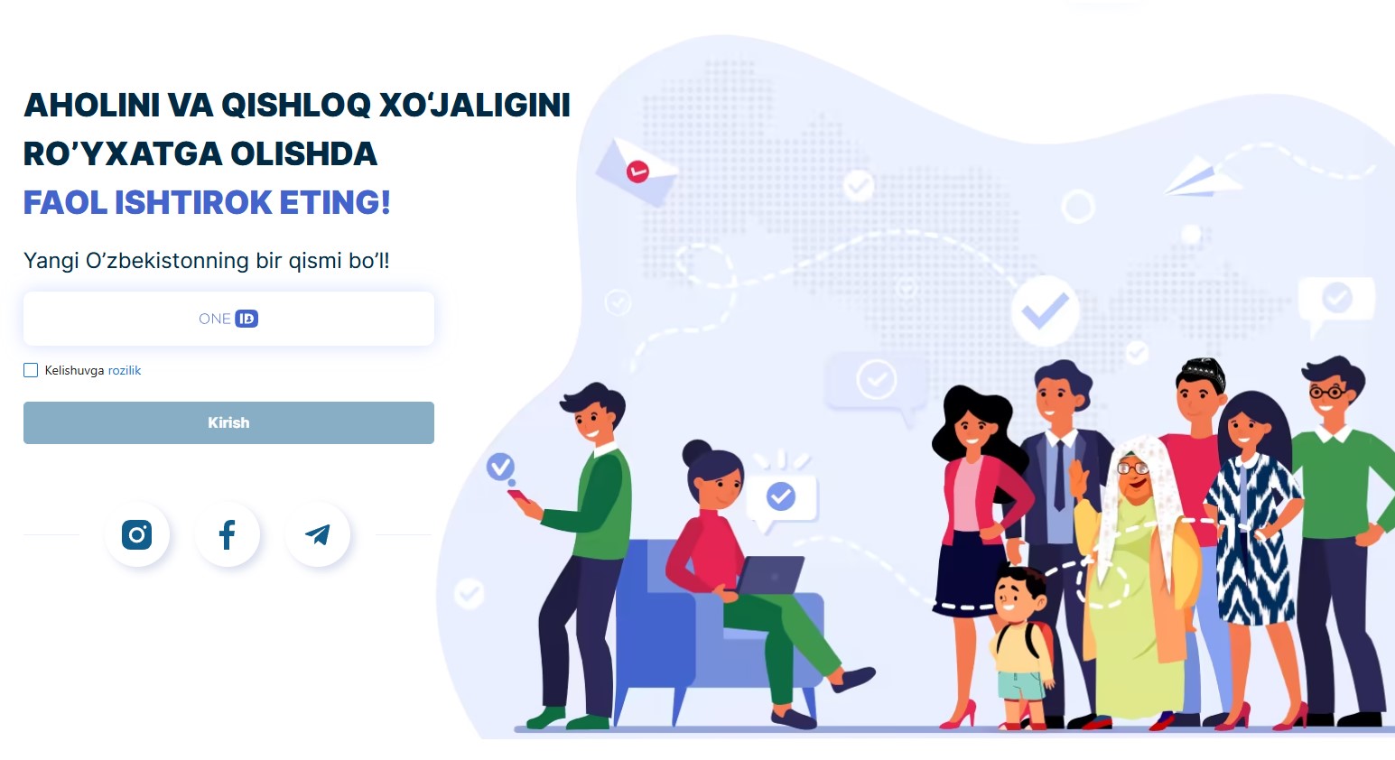 O‘zbekistonda aholi va qishloq xo‘jaligini ro‘yxatga olish boshlandi